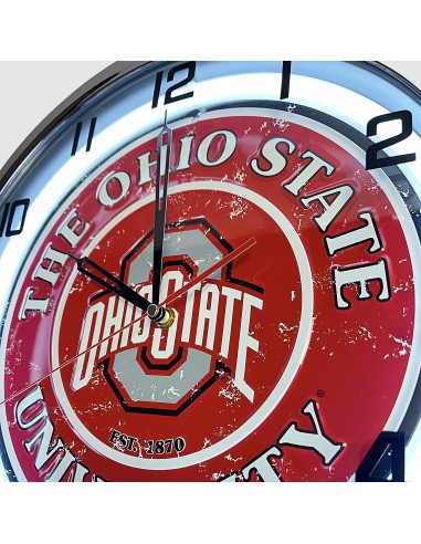 18" Ohio State Buckeyes Metal Sign Designed White Neon Clock