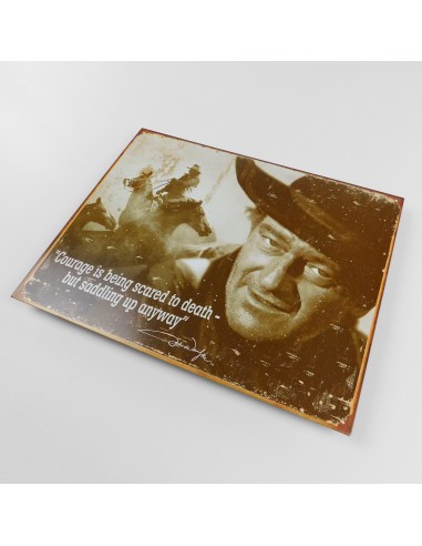 16" John Wayne Courage Tin Metal Sign