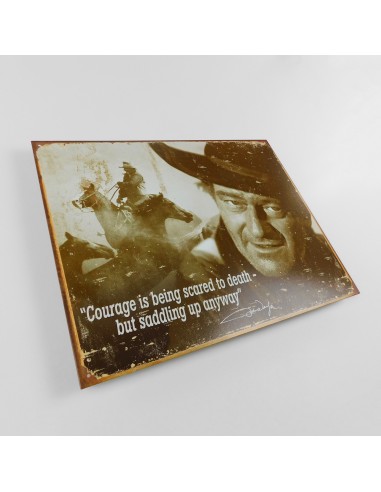 16" John Wayne Courage Tin Metal Sign