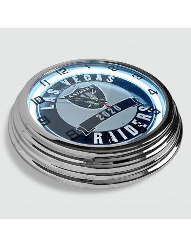 18" Las Vegas Raiders Metal Sign Designed White Neon Clock